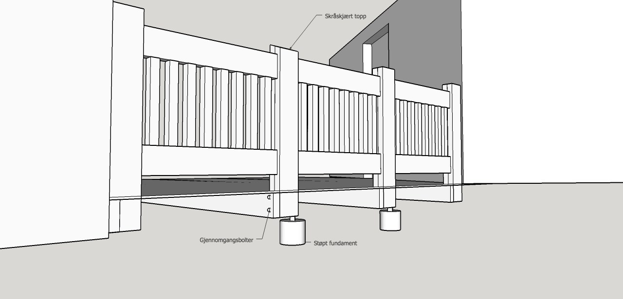 Bygge rekkverk til markterrasse - trenger innspill - ByggeBolig