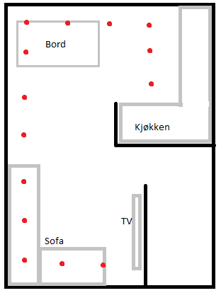 Plassering av spotter stue/kjøkken - ByggeBolig