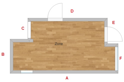 Fondvegg i en ikke firkantet stue med trepanel og legging av laminat ...
