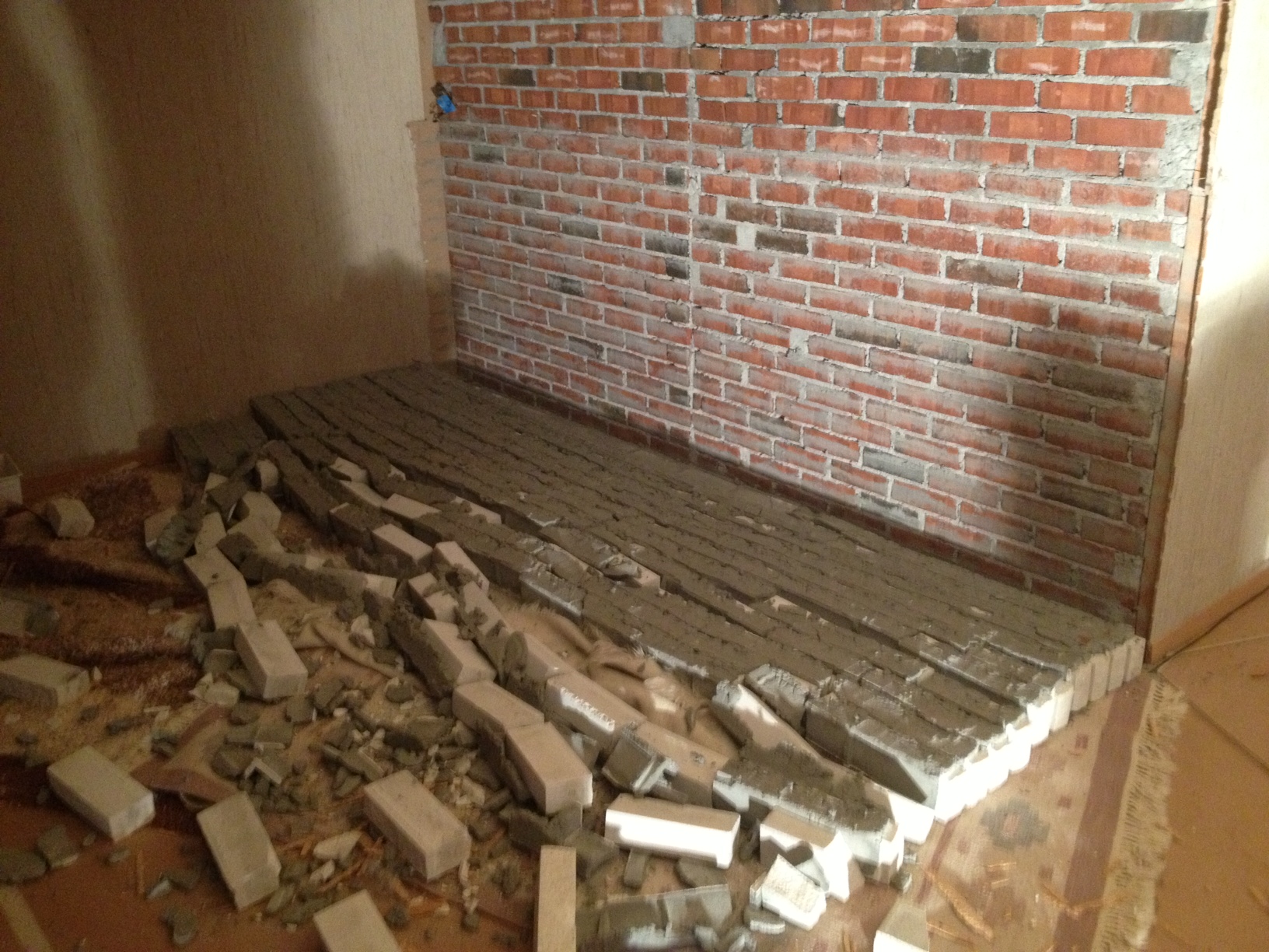 Stonewall - montere gips på ekst. brannmur, tegl vegg. - ByggeBolig